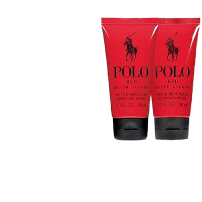 POLO RED Ralph Lauren 2pc 1.7 Oz After Shave Balm 1.7 Oz Hair & Body ...