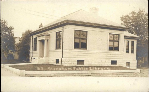 Stoneham Massachusetts MA Public Library Real Photo RPPC Vintage ...