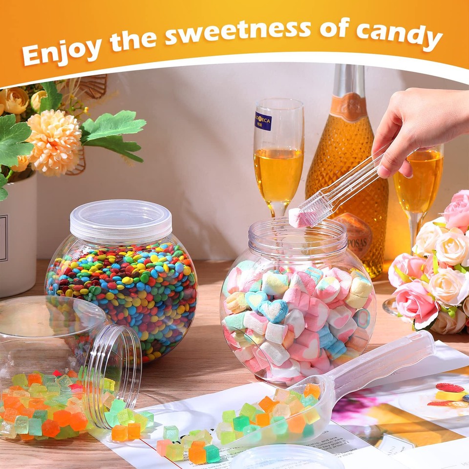 Sunnyray 6 Sets 51 oz Plastic Candy Jars for Candy Buffet Candy Bar ...