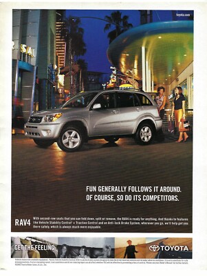 2004 Toyota RAV4 SUV Fun Follows It Around Competitors Retro Print Ad ...