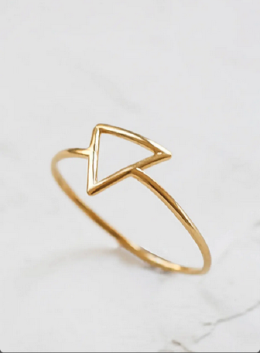 Elegant Hollow Triangle Design Simple & Fine Ring In Solid 10K Yellow ...