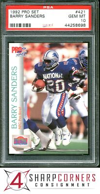 1992 PRO SET #421 BARRY SANDERS LIONS HOF PSA 10 | eBay