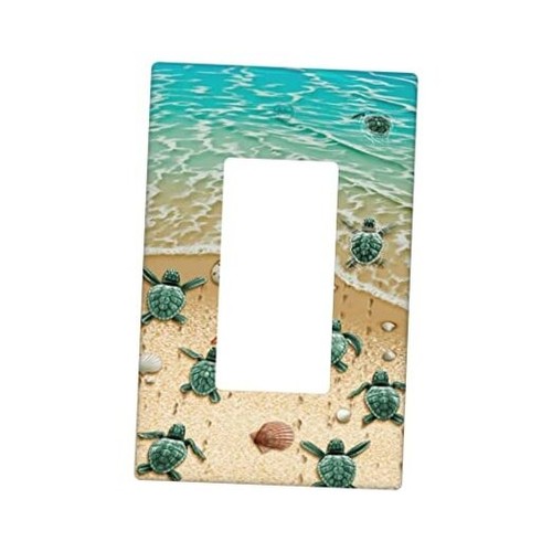 Cute Beach Turtles Single Rocker Light Switch Standard Size Wall Plate ...