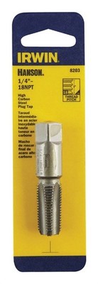 Irwin 8203 Hanson High Carbon Steel SAE Plug Tap 1/4 in.-18NPT 1 pc | eBay