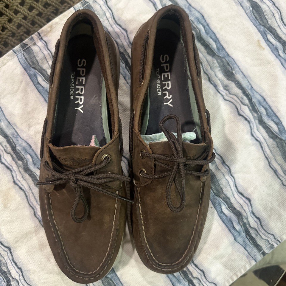 SPERRY TOP-SIDER Classic Brown Sz 9 M men A/O Boat Shoes STS22028 Mens Leeward | eBay
