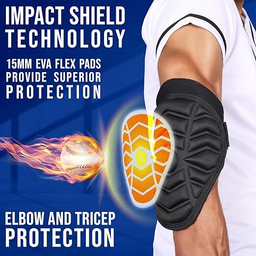 Exxact Sports Defender Batter's Baseball Elbow Guard, Softball Elbow ...