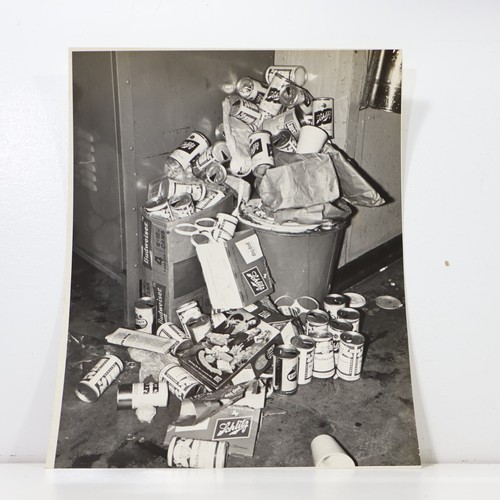 Aftermath of a Party Schlitz Beer Cans Photograph Black and White 8x10 ...