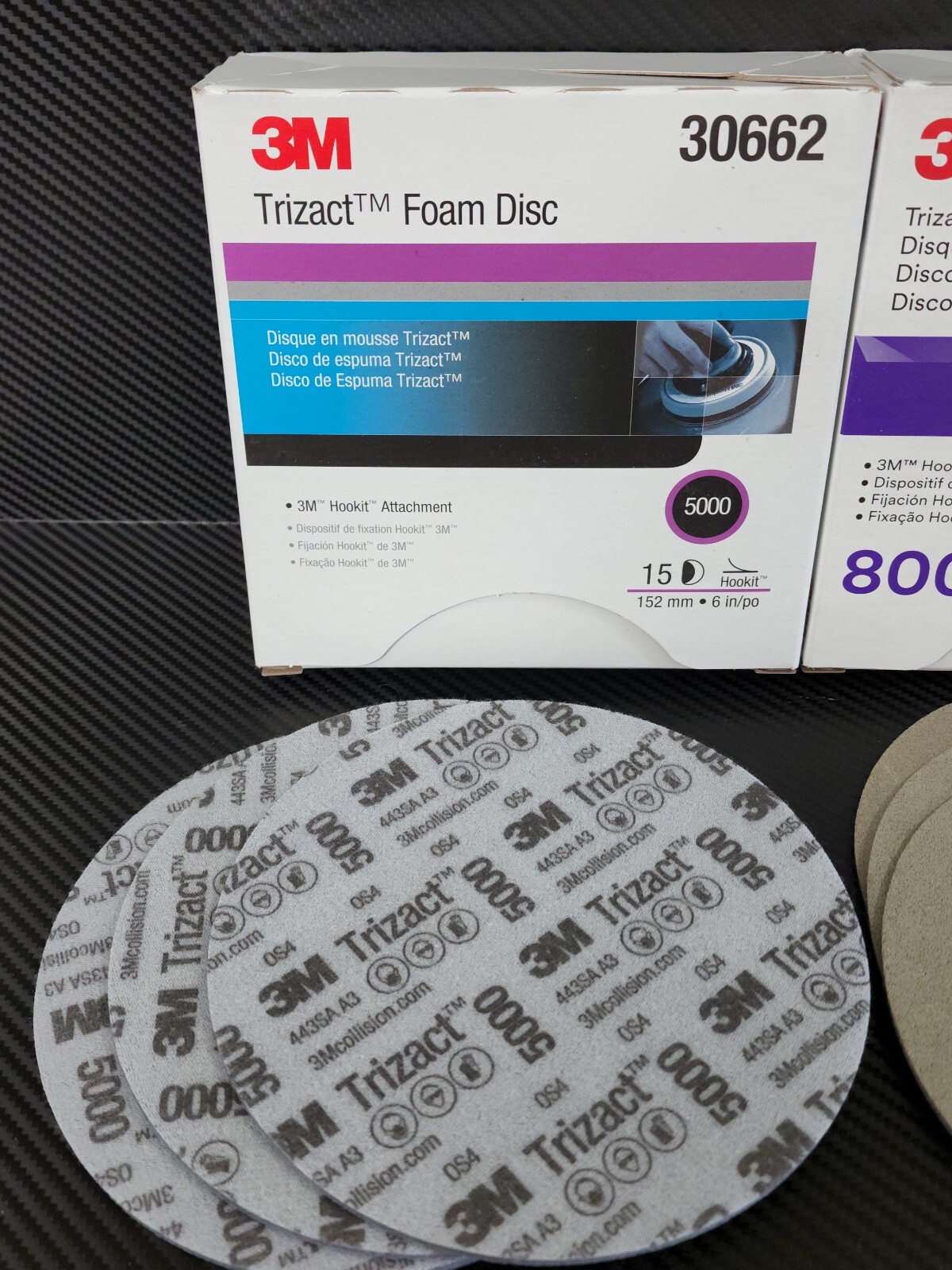 3M Trizact 5000 & 8000 Grit Discs. 6" Foam Discs. 2 of each grit (4 ...