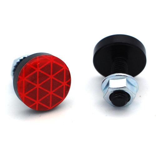 2 Black Billet Aluminum - Custom License Plate Frame Tag Bolts -"Red ...