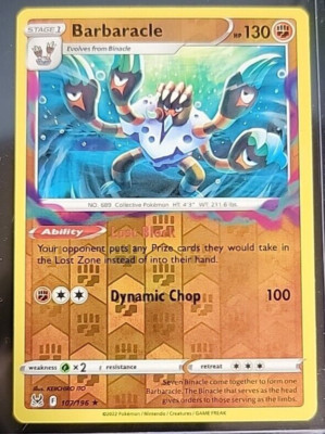 Barbaracle #107/196 Reverse Holo Rare 2022 Pokemon Lost Origin | eBay