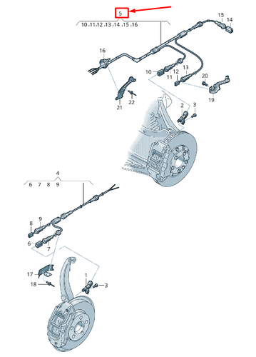 NEW AUDI Q7 4M REAR LEFT ABS WHEEL SPEED SENSOR HARNESS 4M0972253N NO🇺🇸 ...