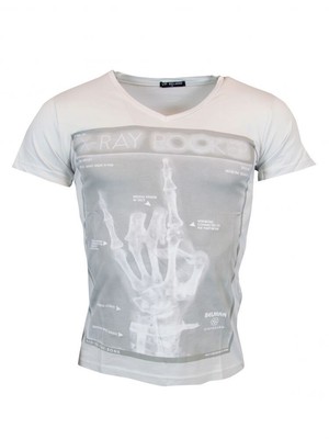 KURZARMSHIRT PRINT"X-RAY ROCK"GRAU GR.L/XL | eBay