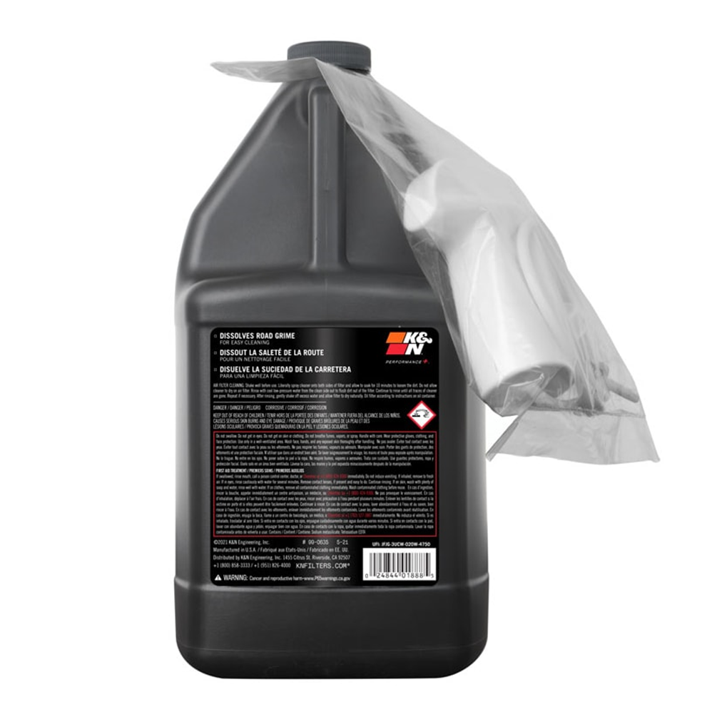 K&N Performance Heavy Duty Air Filter Cleaner 1 Gallon Bottle Dryflow ...
