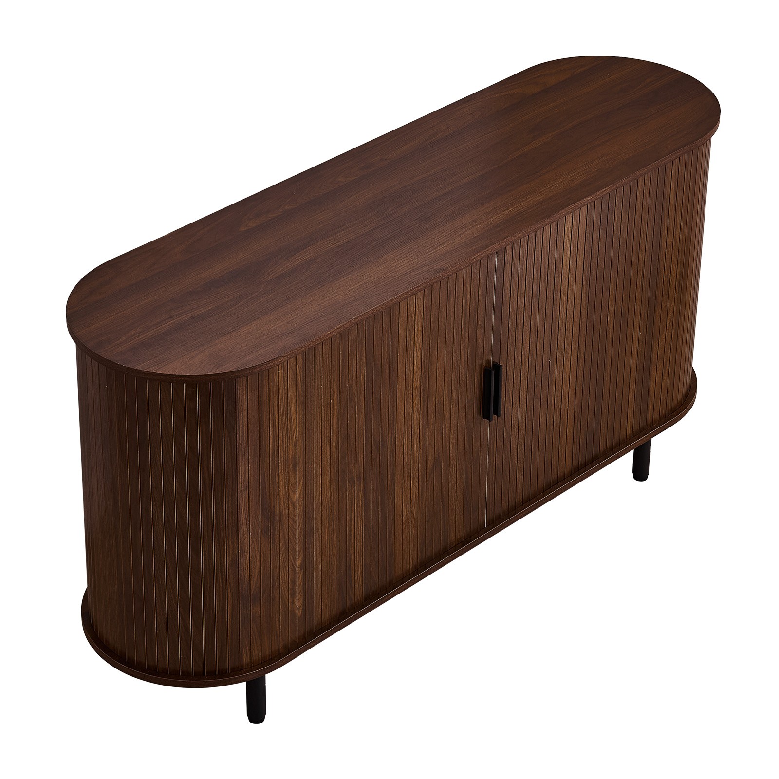 VEVOR 55 in Coffee Bar Cabinet Mid Century Fluted Buffet Table 2 ...