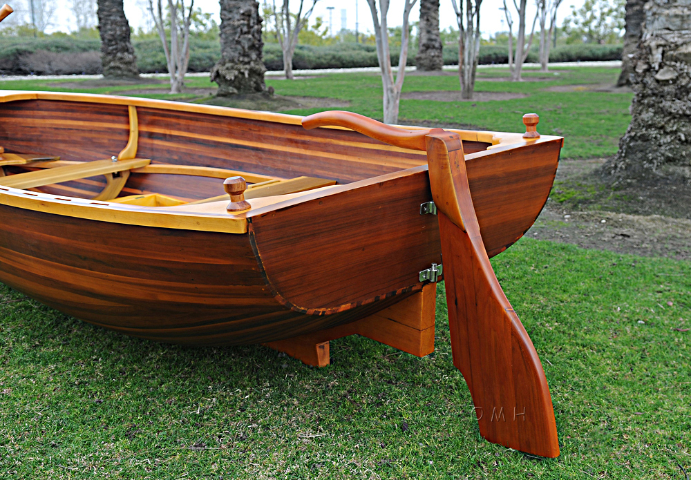 Cedar Strip Built Rowboat Dingy 9.87' Matte Finish Wooden Row Boat ...