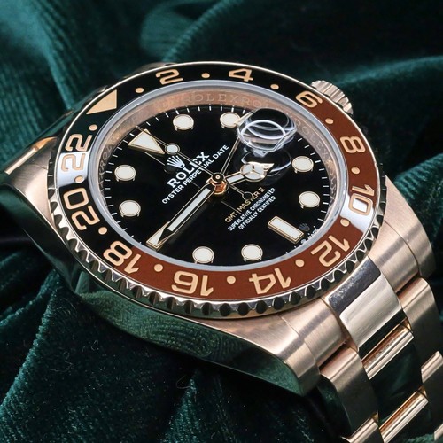 Rolex GMT-Master II “Root Beer” Black Brown Ceramic Bezel Rose Gold ...