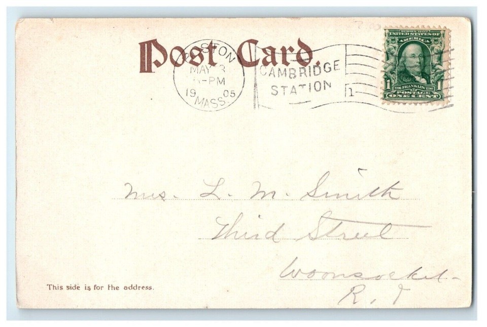 1905 Greetings From Harvard College Cambridge MA Massachusetts Memorial ...