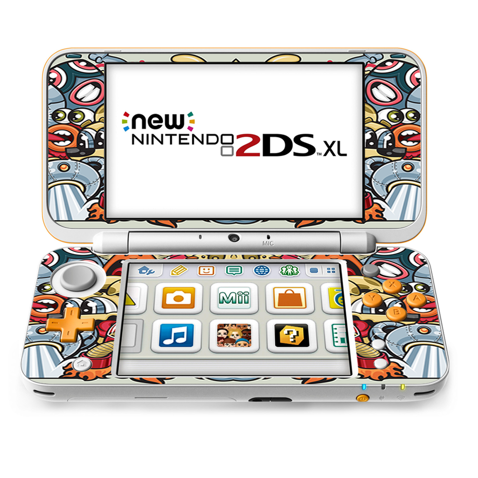 Skins Decal Wrap for Nintendo 2DS XL - Aliens Cartoon Collage Sticker ...