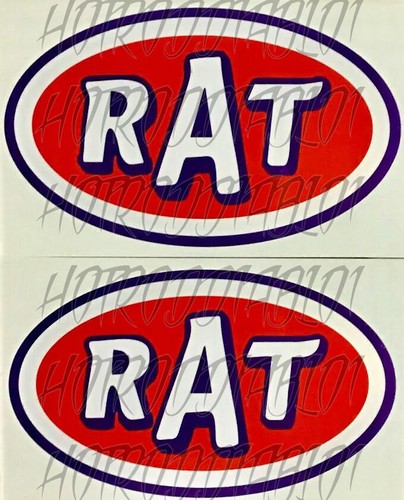 2- PACK RAT ROD HOT ROD DECAL STICKER CHOPPER RAT FINK VINTAGE RACING ...