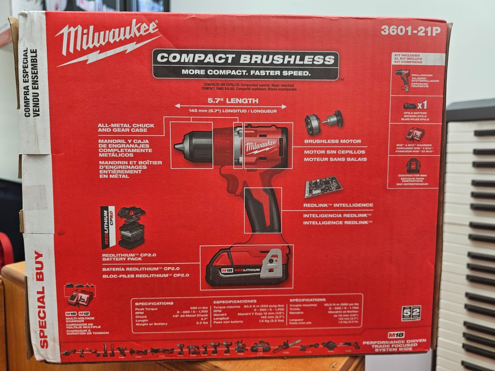 Milwaukee MILWAUKEE M18 18V Cordless Drill Driver - 3601-21P for sale ...