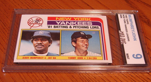 TOMMY JOHN---1982 TOPPS---Set BREAK--LEADERS #486---MINT 9---YANKEES ...
