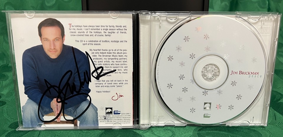 Jim Brickman Peace 2003 CD, Jewel Case, Artwork - Autographed ...