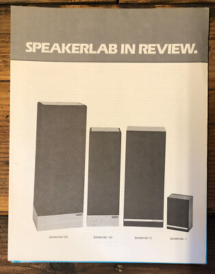 Speakerlab Model 500 100 15 1 3pg Reviews Dealer Brochure *Orig* | eBay