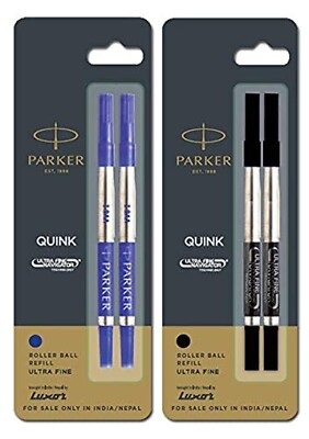 Parker Ultra Fine Navigator Roller Pen Combo Refills Blue 2 Black 2 by ...