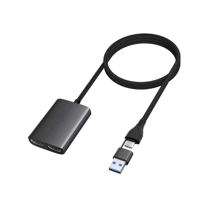 USB C Double Monitor Converter Split Screen for Laptops Fast Data ...