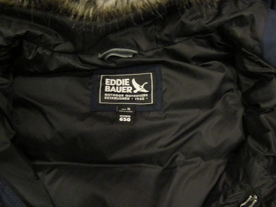 EDDIE BAUER Mens Boundary Pass Down Parka Blue XL NWT Down 650 ...