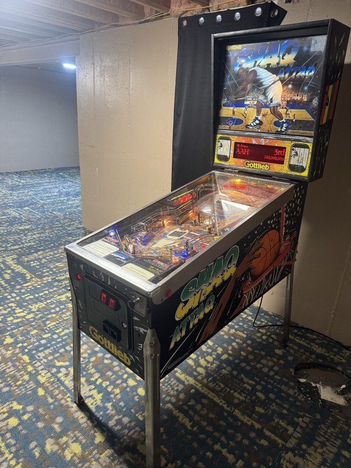 Shaq Attaq Gottlieb Pinball Machine Vintage - WORKS GREAT! 1995 ...