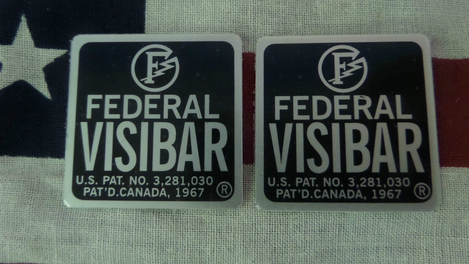 New Pair Federal Visibar Twin Beacon Ray End Cap Foil Labels | eBay