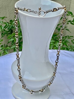 Estate Heavy 74g 925 Silver Double Rolo Link Cable Chain Necklace 22 ...