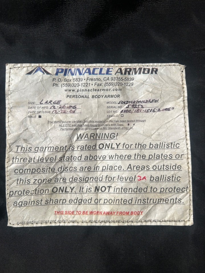 CERAMIC DISCS from PINNACLE ARMOR DRAGON SKIN Level 3 Vest Body Armor ...