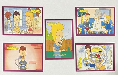 5 BEAVIS and BUTT-HEAD 1994 MTV Networks Cards #'s 5469 5569 5669 5769 ...