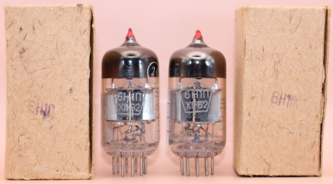 2x 6N1P (6Н1П) ~ECC85 ~88CC ~6DJ8 VALVES / RÖHRE NOS Matched pair ...