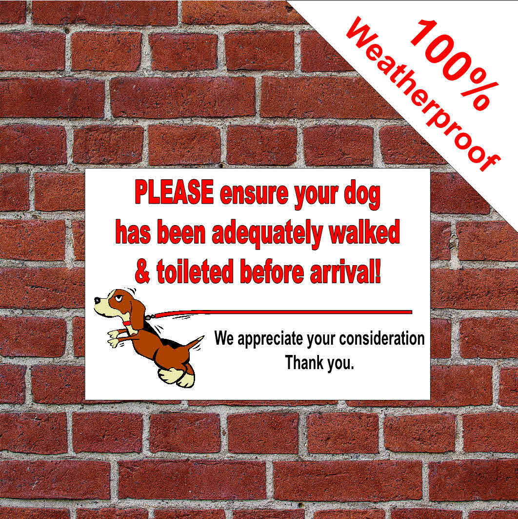 Walk your dog sign 3508 kennels notice Custom made Waterproof Solvent ...