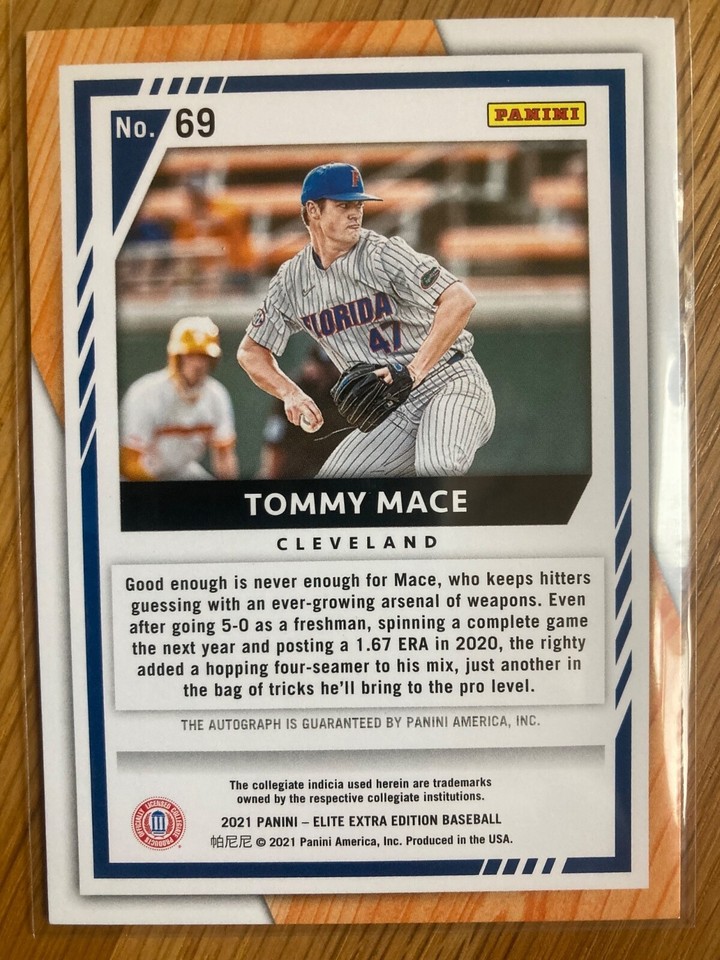 2021 Panini Elite Extra Edition - Signature Tommy Mace | eBay