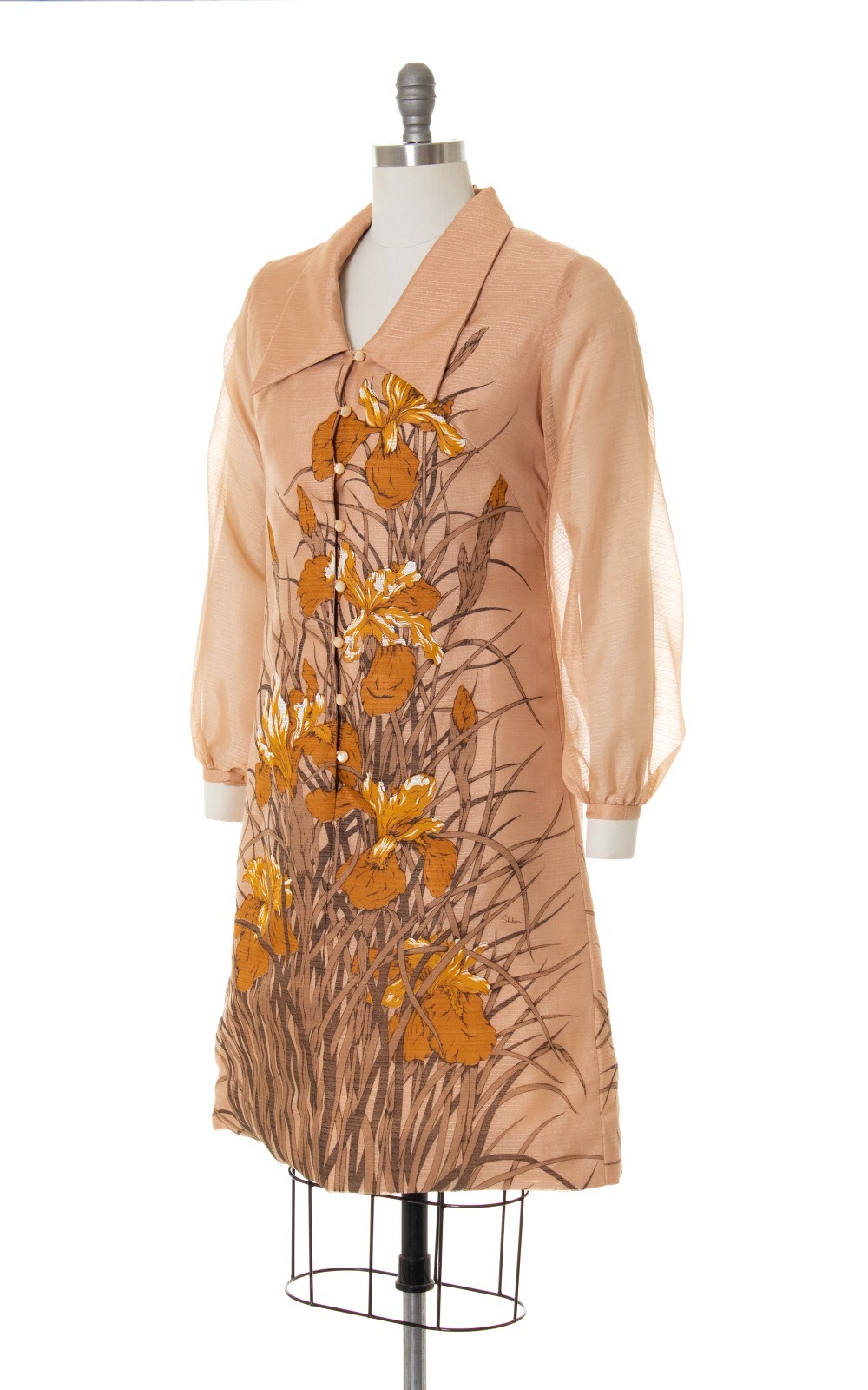 Vintage 1970s 70s ALFRED SHAHEEN Screen Printed Flora… - Gem