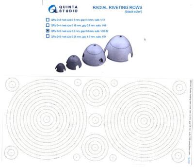 Quinta Studios 1/32 & 1/35 3D DECALS FOR RADIAL RIVETING ROWS in BLACK ...