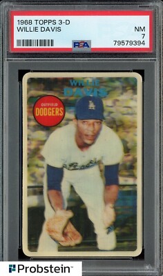 1968 Topps 3-D Willie Davis LA Dodgers Test Issue Card PSA NM 7 RARE ...