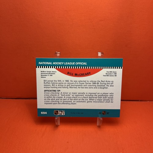 1990-91 Pro Set Bill McCreary #694 HOF EX🦄 | eBay