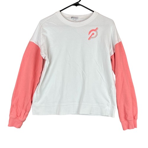 Peloton Womens Sweatshirt Pink White Color Block Pullover Unwind ...