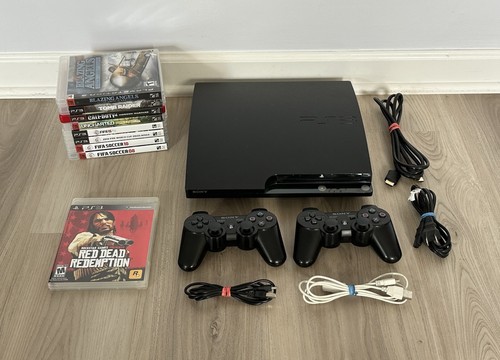 Sony PlayStation 3 PS3 120GB Console Bundle w/ 2 Controllers 9 Games ...