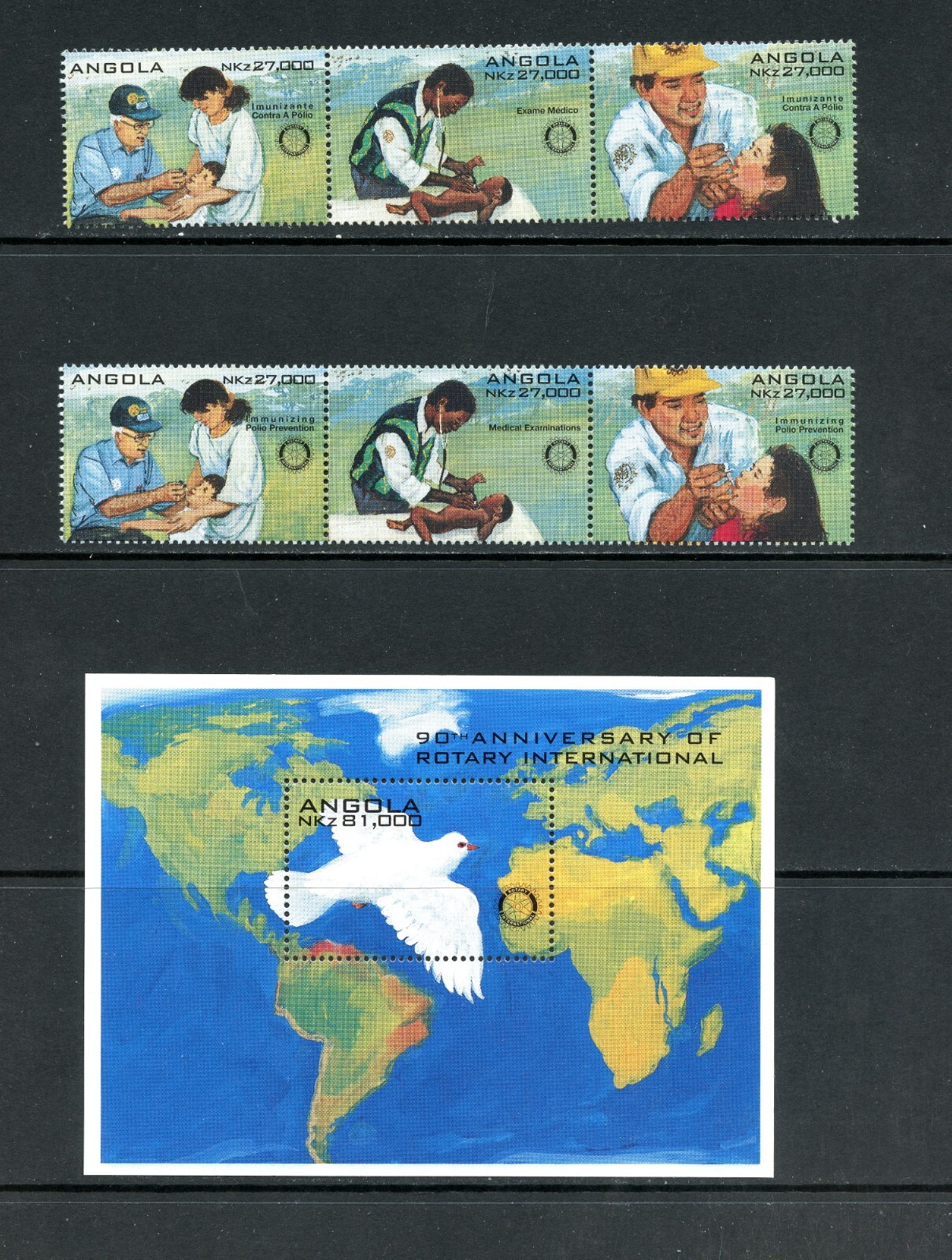 Q403 Angola 1995 Rotary Polio immunizations strips & sheet MNH | eBay