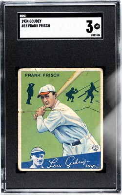 1934 Goudey #13 Frank Frisch HOF SGC 3 VG | eBay