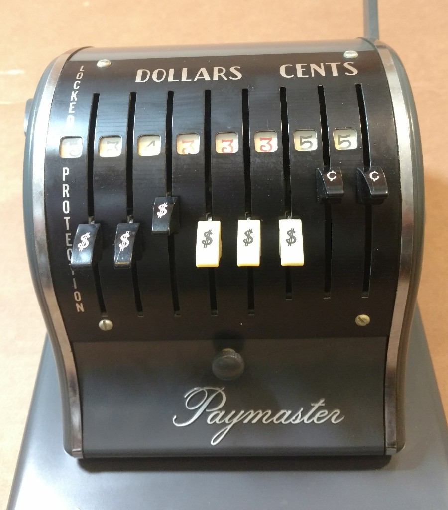 Vintage Paymaster Check Writer Stamp Machine Series X-2000 Sales ...