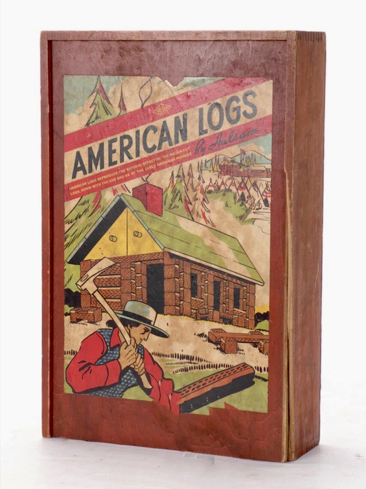HUGE!! Antique American Logs In Original Wooden Boxes |Halsam| 2/Set ...