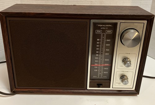 Realistic MTA-11 Tabletop AM/FM Radio Wood Veneer Tested ,Read ...