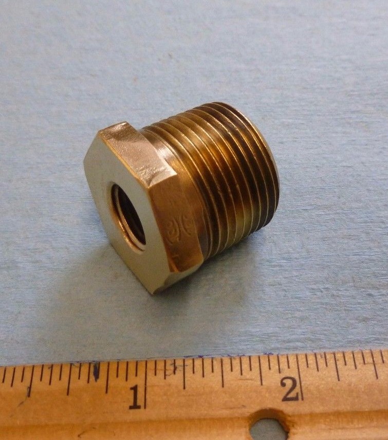 AN912-9B REDUCER FITTING (BRASS) 1/4" X 3/4" PIPE THREAD - AIRCRAFT ...